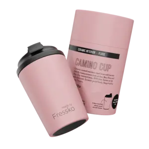 Fressko Camino 12oz / 340ml Reusable Coffee Cup, Ceramic Floss - Pink
