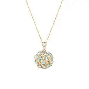 LULU B LONDON Topaz Statet Gold Pendant Necklace - Blue