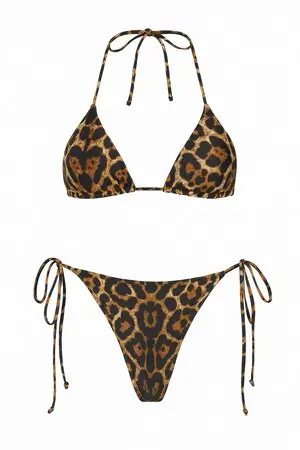 MISARI Leopard Printed Bikini Set - Brown