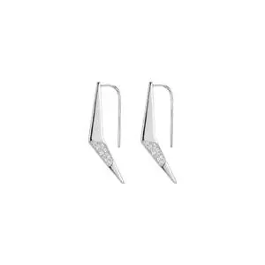 GUTTA DESIGN Boomerang Earring Rhodium Plated - Silver