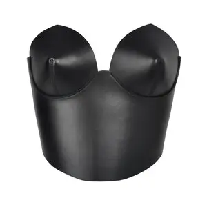 HAUTE CUIR Overbust Leather Corset - Black