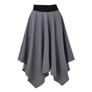FROCK TALES Grey Micro Check Hanky Hem Skirt