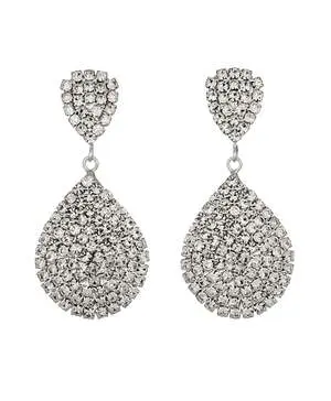 CRYSTALS AND CO Sterling Silver Drop Earrings - Gray