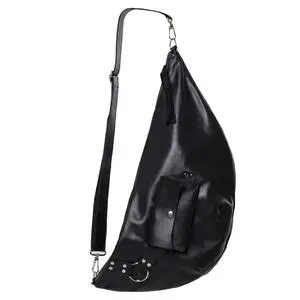 METAMORPHOZA Black / Green Leather Crossbody Sling Bag In Black - Black/green