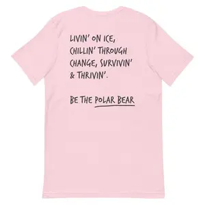 ANCHOR & CREW Cotton Think Ocean Polar Bear Aspirations Cotton Embroidered T-shirt - Pink