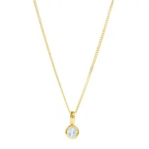 CHARLOTTE'S WEB JEWELLERY March Birthstone Vermeil Necklace Aquamarine - Gold