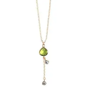 STUDIO BALOGE Gold / Green Point Necklace In Peridot Green - Gold/green