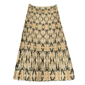 ROCH PEREL Neutrals Baroque Beige&gold Satin Skirt - Beige/yellow