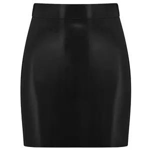ELISSA POPPY Latex Mini Skirt - Black