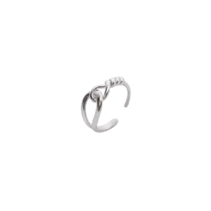 SPERO LONDON Knotted Circles Sterling Adjustable Ring - Silver