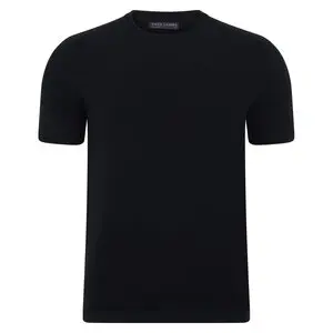 PAUL JAMES KNITWEAR Lightweight Cotton Julius Knitted T-shirt - Black