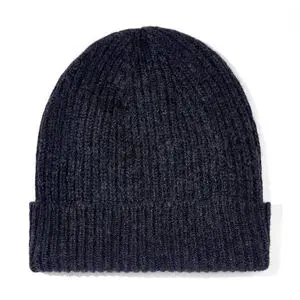 PAUL JAMES KNITWEAR 100% Cashmere Ribbed Beanie - Grey