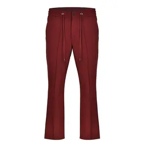 DAVID WEJ Ashford Relaxed Loose Fit Drawstring Trouser Burgundy - Red