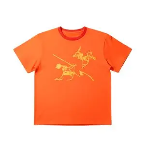LILIA MUNN Boxy Organic Cotton Graphic Tee - Orange