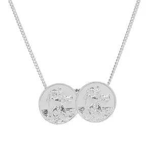 KATIE MULLALLY Double St Christopher Necklace - Silver