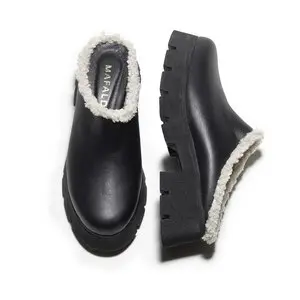 MAFALDA Pagu Fur Babouche - Black