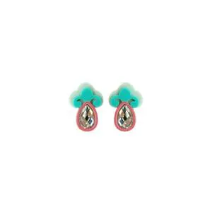 GISSA BICALHO Handmade Acrylic Earring Lotus Candy - Pink