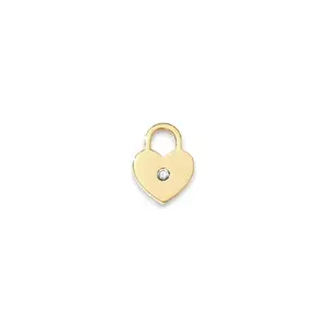 ALEXIE OF ATHENS Dede Padlock Heart Hoop Charm - Gold