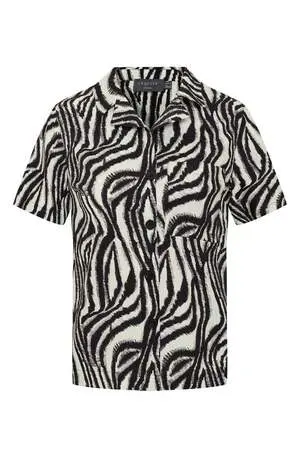 EXQUISE Regular Zebra Print Cotton Adelaide Shirt