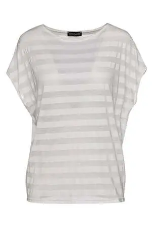 CONQUISTA Neutrals Ecru Semi Sheer Top - Beige