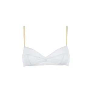 SAETA PARIS White / Neutrals / Gold Silk Bra - White & Gold - Yasmine White/gold