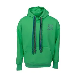 WHILE WE'RE AWAKE Dark Multi String Hoodie - Green