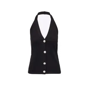 AMY LYNN Clarissa Knit Halter Top - Black