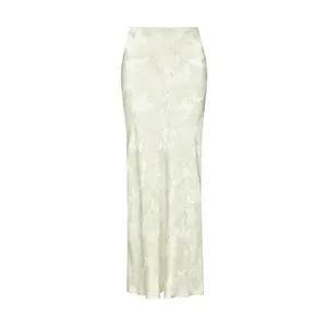 LILY ROU Neutrals Coral Midi Silk Slip Skirt - Orange