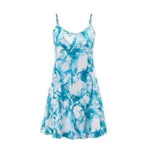 OH!ZUZA NIGHT&DAY Blue / White Frida Satin Viscose Mini Camisole Nightdress Blue Print - Blue/white