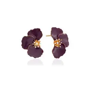 MILOU JEWELRY Poppy Flower Earrings - Purple
