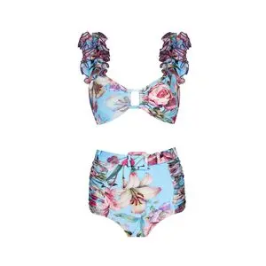 NUR KARAATA Lily Blu Bikini Set - Blue