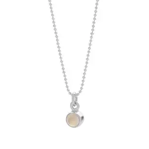 NELLOU JEWELLERY Sterling Silver Rainbow Moonstone Necklace - Gray