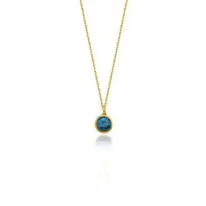 LINYA JEWELLERY Cosmic Chain Zodiac Necklace Birthstone - Blue