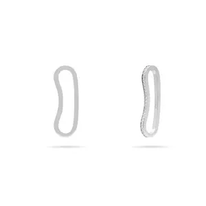 MEULIEN 18k Vermeil Long Curvy Bar Ear Cuff With Pave Cubic Zirconia - Silver