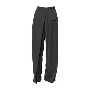 ARTISTA Max Wide Leg Folded Pants - Black