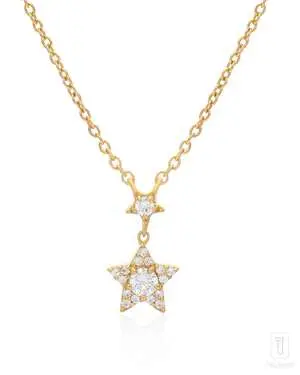 THE JEWELZ Yellow / Silver / Neutrals Starlight Halo' Silver Necklace - Yellow/silver