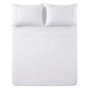 PURE PARIMA Triple Luxe Sateen Sheet Set Arctic - White