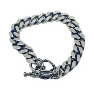 TG-JEWELLERY BY TAMARA GERVASIO Sterling Silver Celtic Dog Chain Bracelet - Silver/black