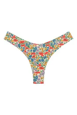 MONTCE Florencia Floral Lulu Zig-zag Stitch Bikini Bottom - Brown