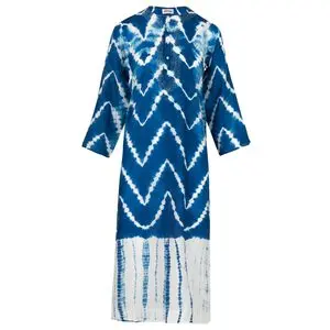 ANTRA DESIGNS The Pheme Silk Kaftan Deep Sea - Blue