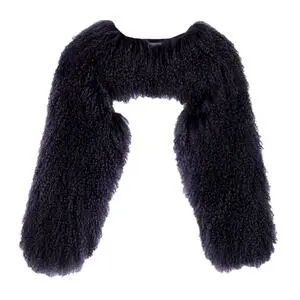 SHADED THE LABEL Lamorna Mongolian Shearling Multiway Micro Jacket - Black