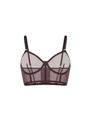 ZHILYOVA Unnamed Gravity Corset Bra - Brown