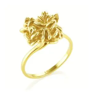 UNALOE Silver / Gold Bouquet Ring In Gold-plated Sterling Silver – Handmade Italian Jewelry - Silver/gold
