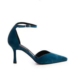THE 5TH ELEMENT Classy Pumps In Deep Teal Suede Blue