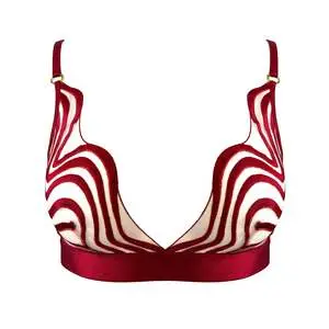 SOMEWHERE NEVER Making Waves Triangle Bralette - Red