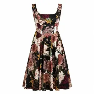 SARVIN Golha Floral Corset Skater Dress