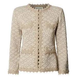 THE EXTREME COLLECTION Beige Knit Jacket Embroidered - Brown