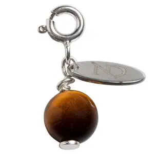 N'DAMUS LONDON Brown / Silver Tigers Eye Gemstone & Silver Charm Brown/silver