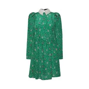 SVETA MILANO Oxford Silk Floral Dress Limited Edition - Green