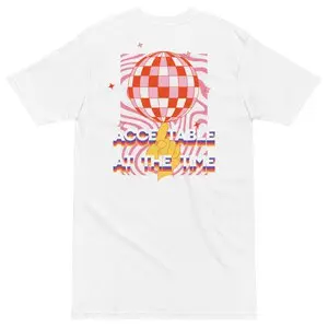 ANCHOR & CREW Acceptable At The Time Disco! Heavy Cotton Embroidered T-shirt - White